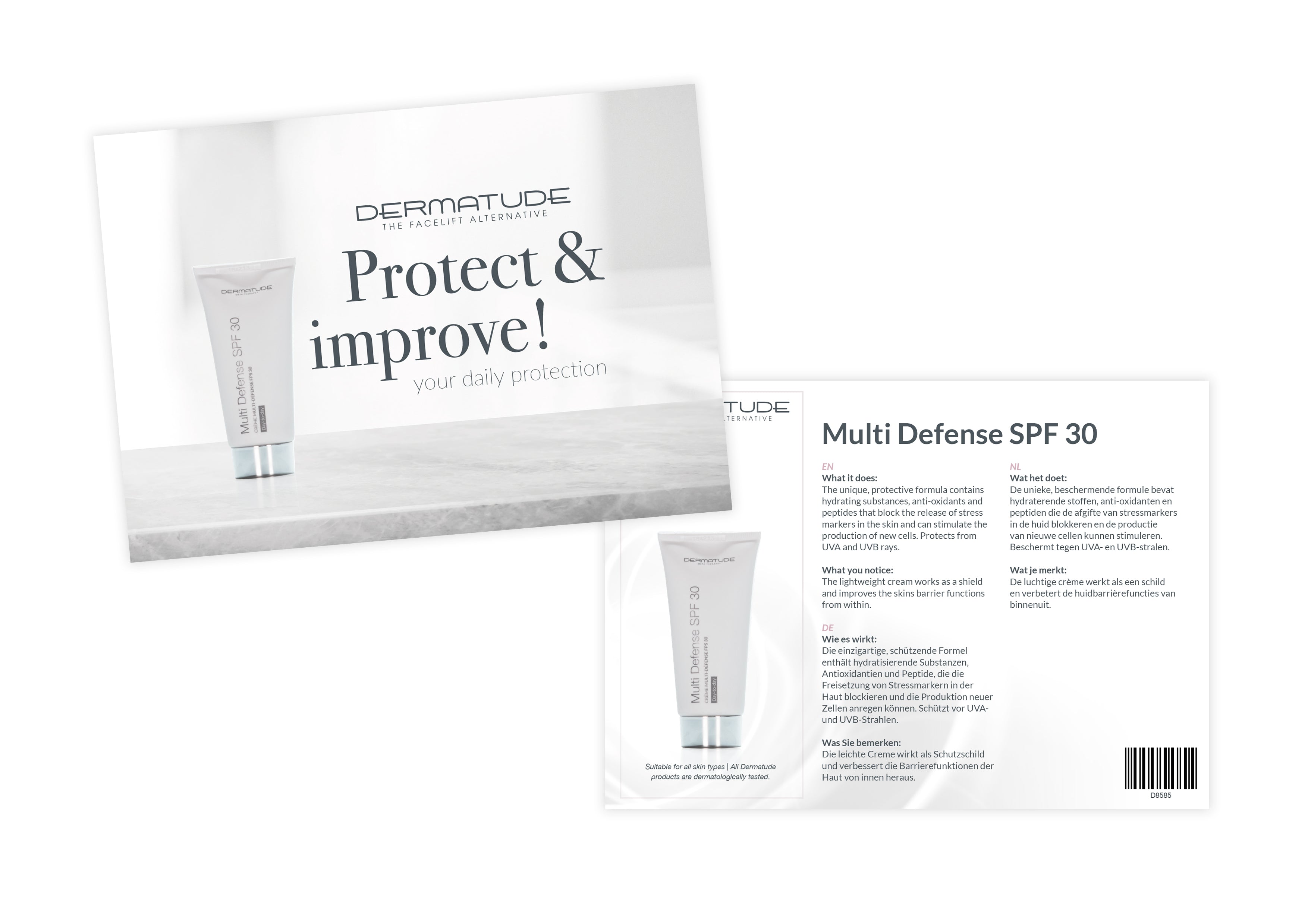 Dermatude Sample Card Multi Defense SPF 30 (Qty 25) – Dermatude USA PRO